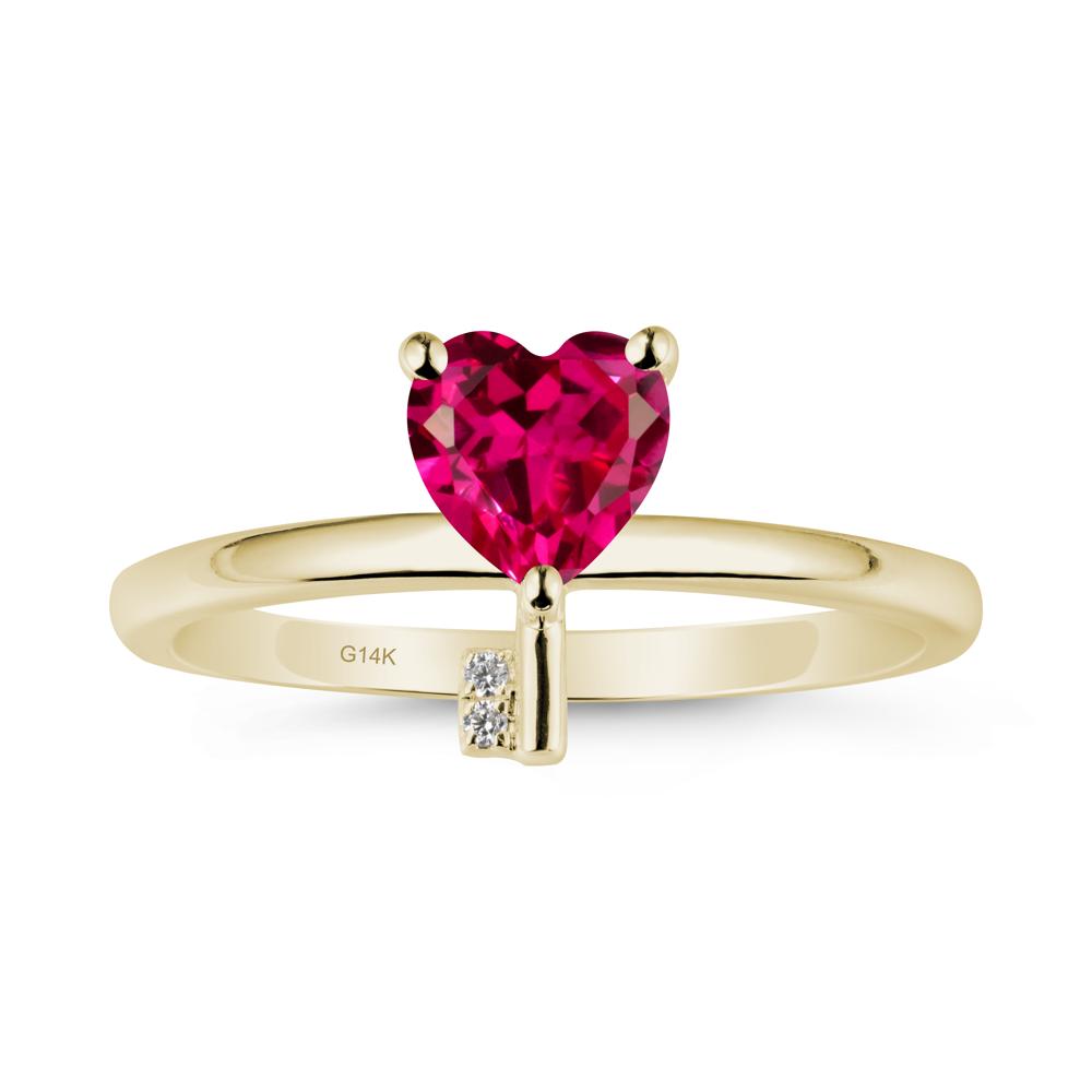 Heart Shaped Key Inspired Ruby Ring | LUO