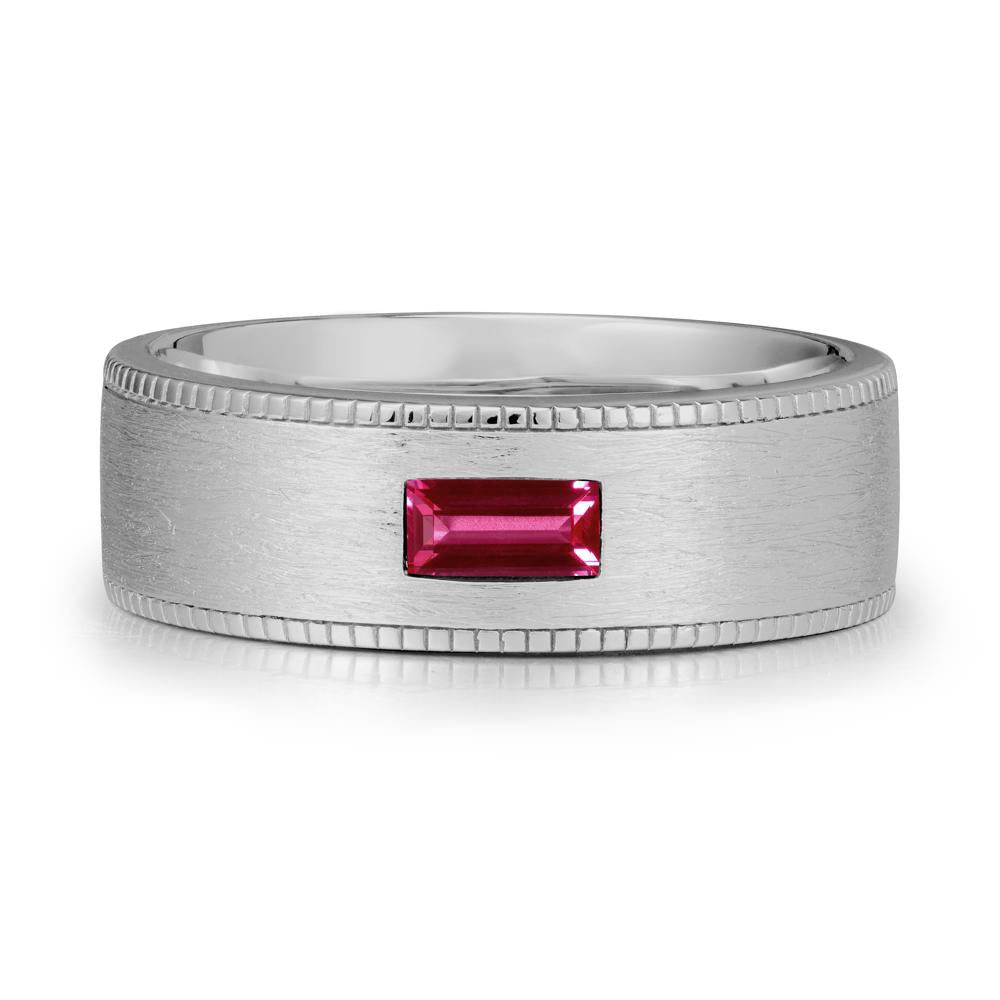 Wide Band Baguette Ruby Ring | LUO