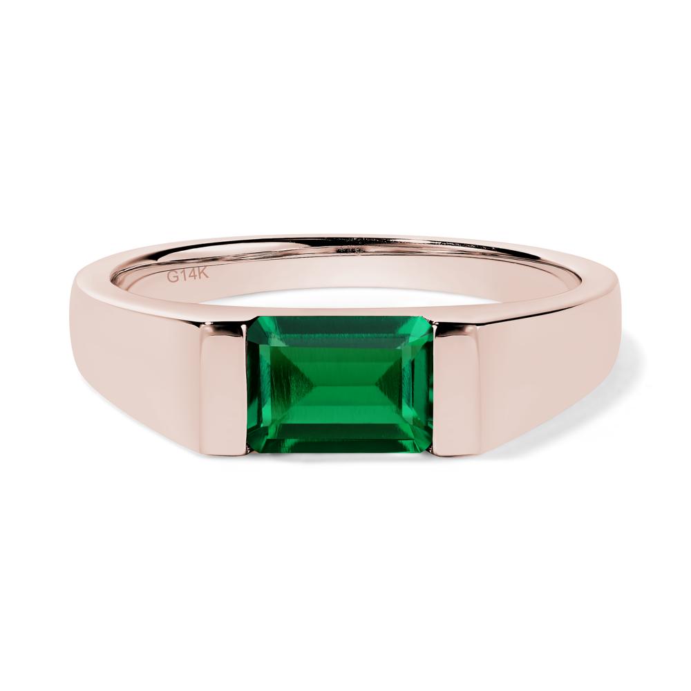 Emerald East West Emerald Cut Ring | LUO