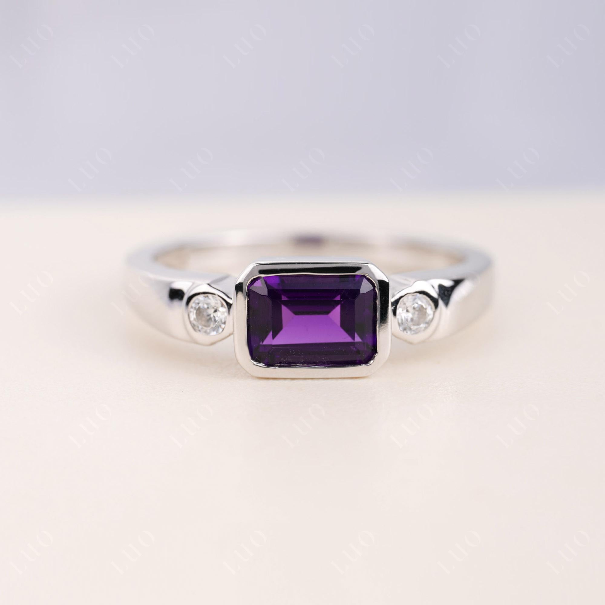 Antique Style Amethyst East West Ring | LUO