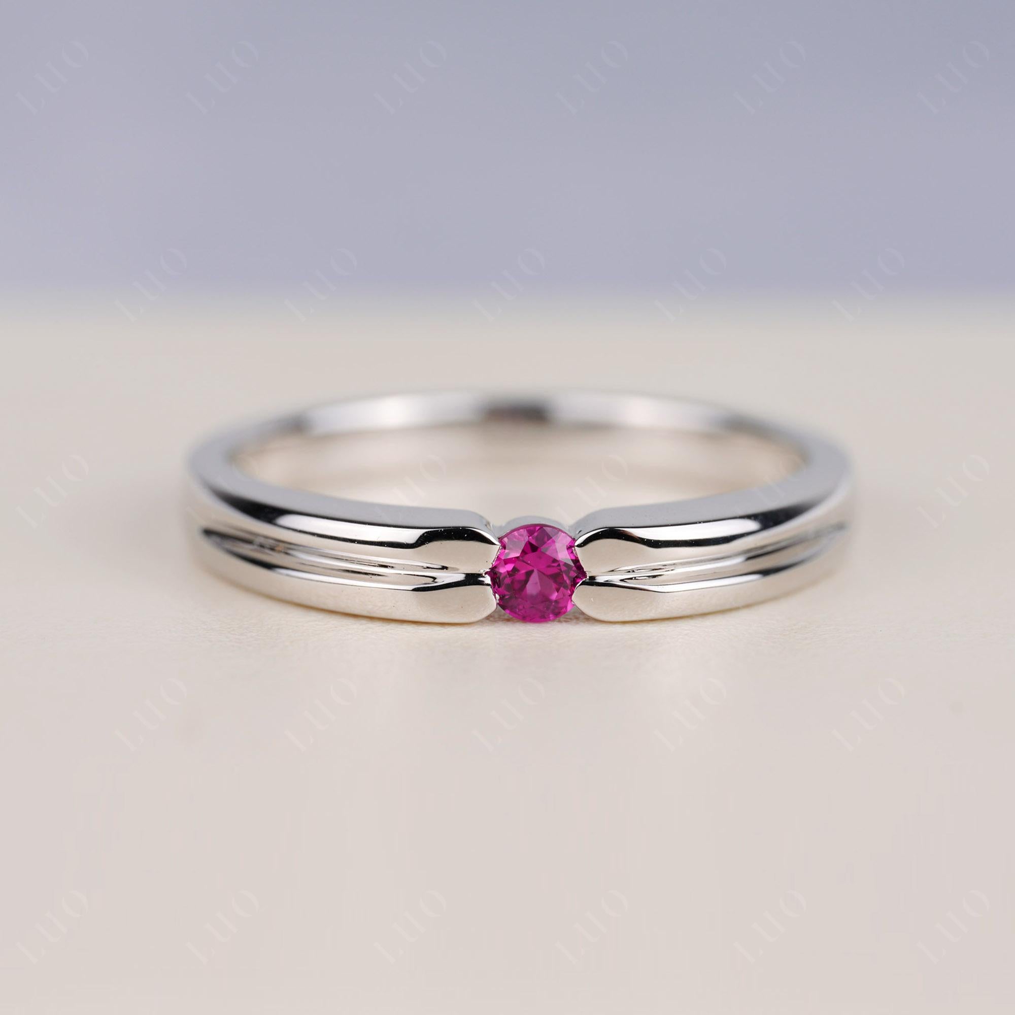 Ruby Solitaire Band Ring | LUO