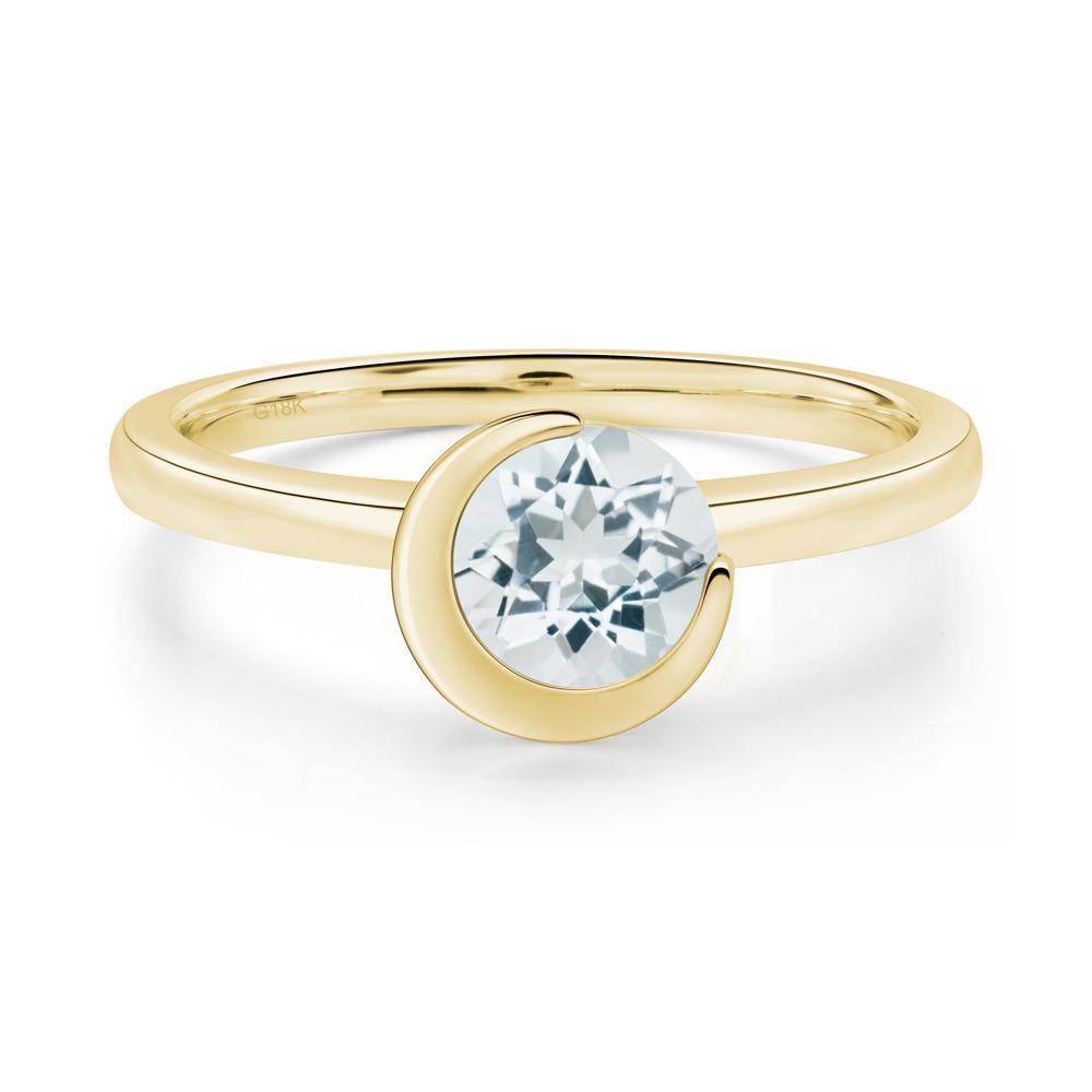 Aquamarine Moon Engagement Ring | LUO