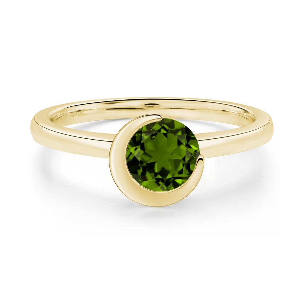 Diopside Unique Bezel Set Engagement Ring | LUO
