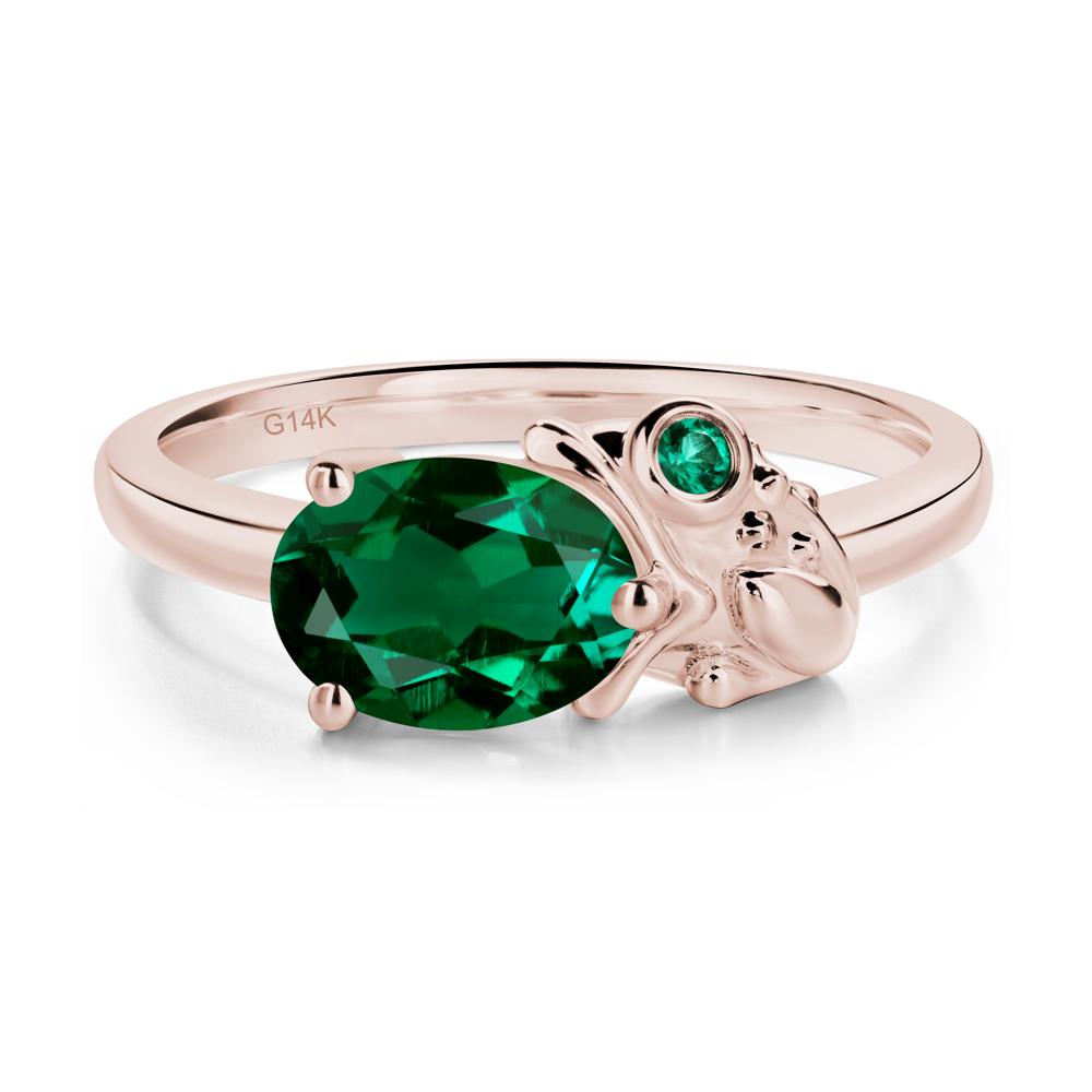Nature Inspired Toad Emerald and Emerald Ring | LUO