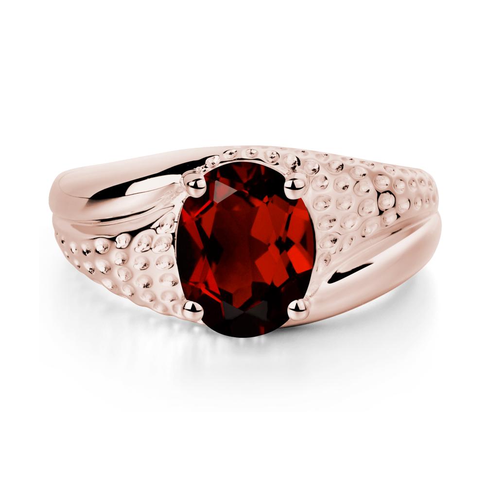 Rugged Oval Garnet Ring for Men | LUO