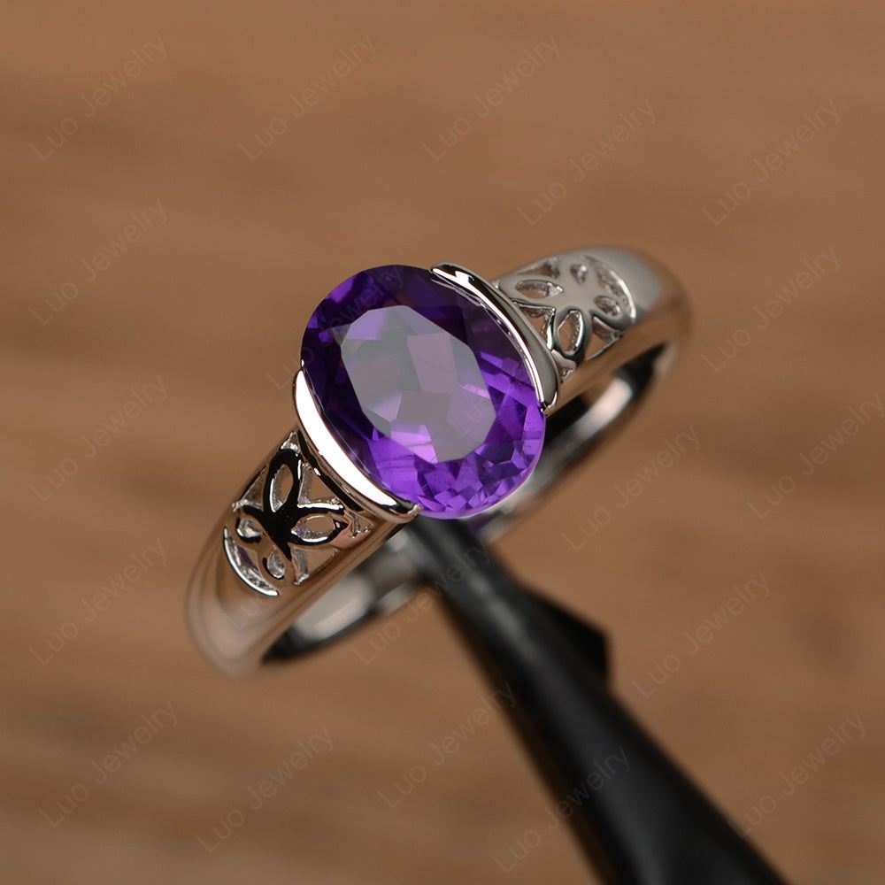 amethyst stone ring silver