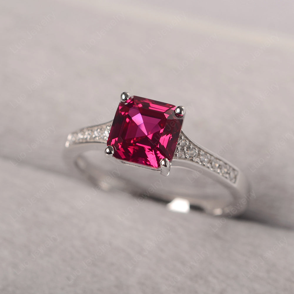 Ruby Asscher Cut Ring | LUO