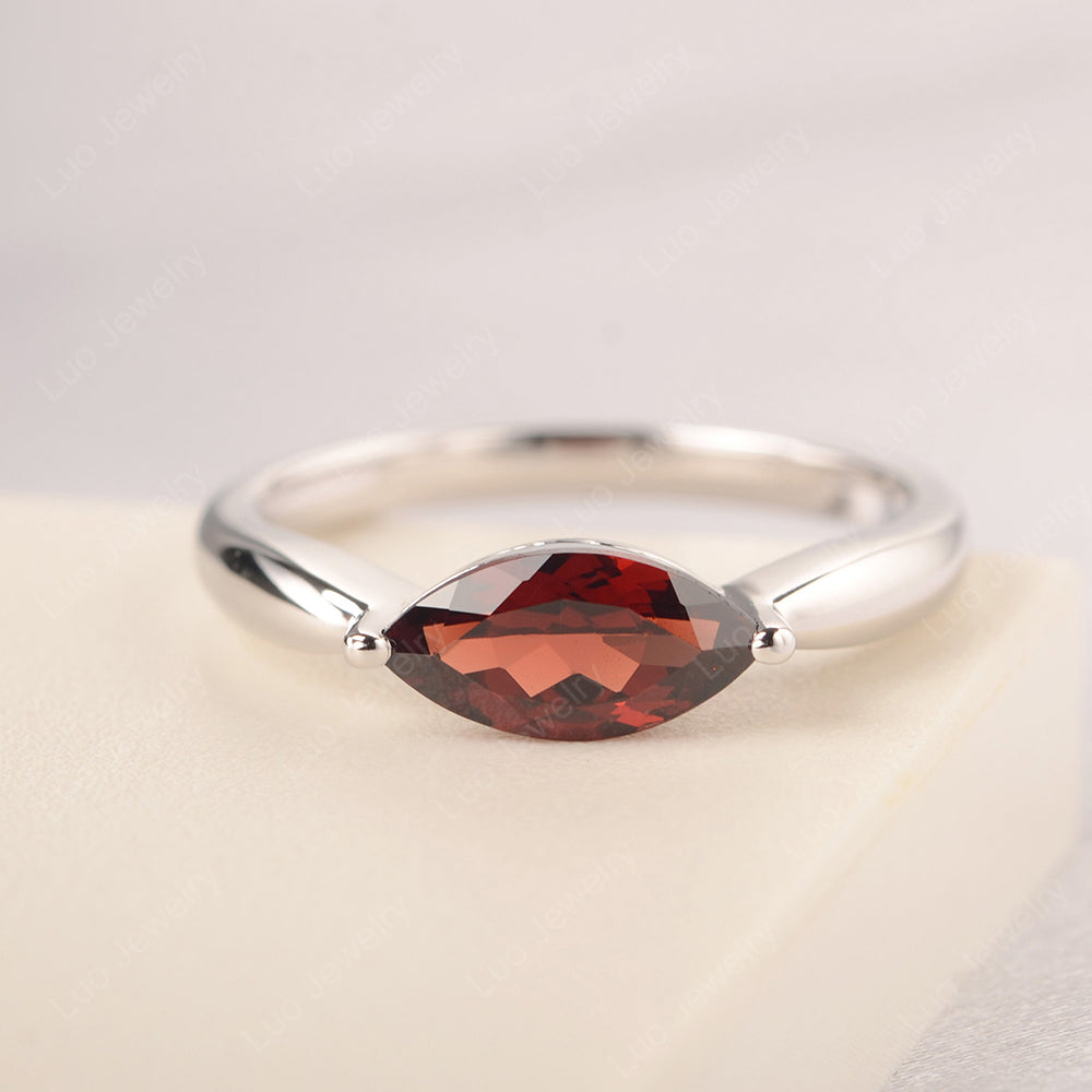 Marquise Cut Garnet East West Ring | LUO