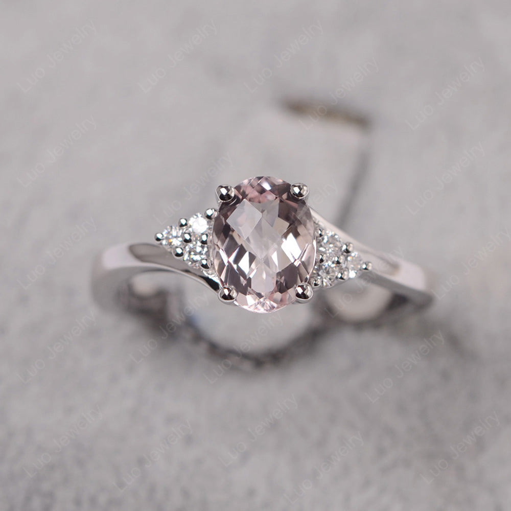 morganite ring silver