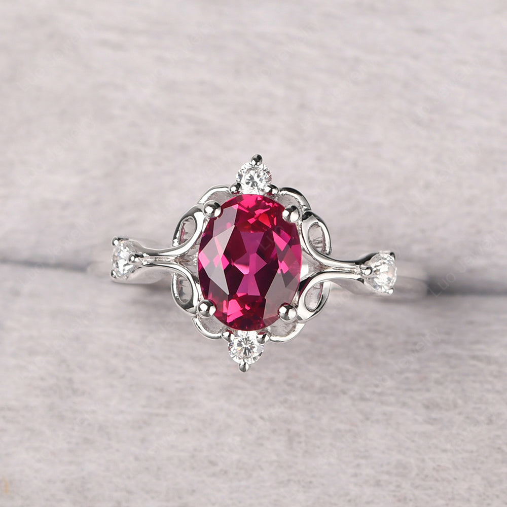 Vintage Style Ruby Engagement Ring | LUO