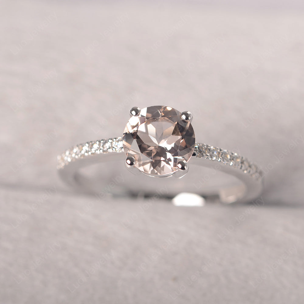morganite ring silver