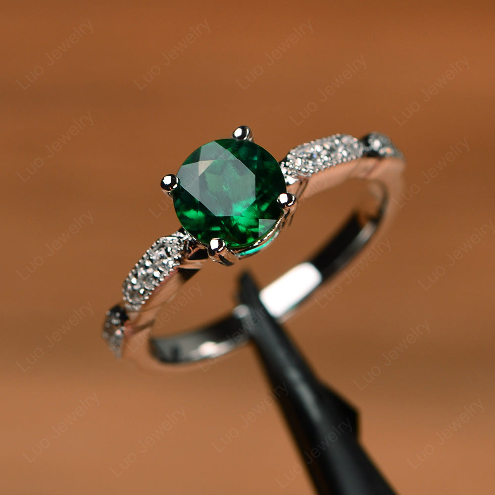 emerald ring silver