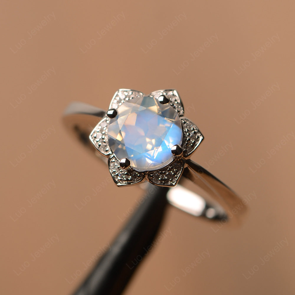 moonstone flower ring