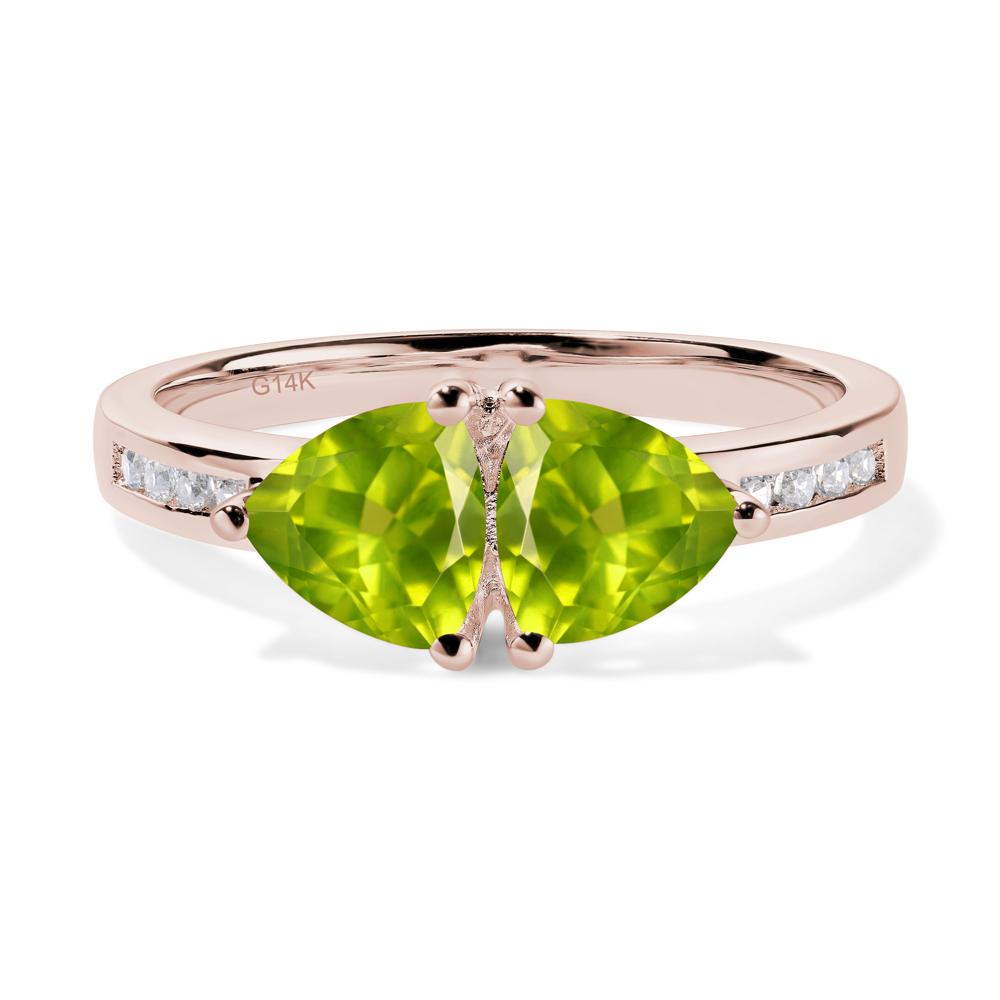 Trillion Cut Two Stone Peridot Ring | LUO