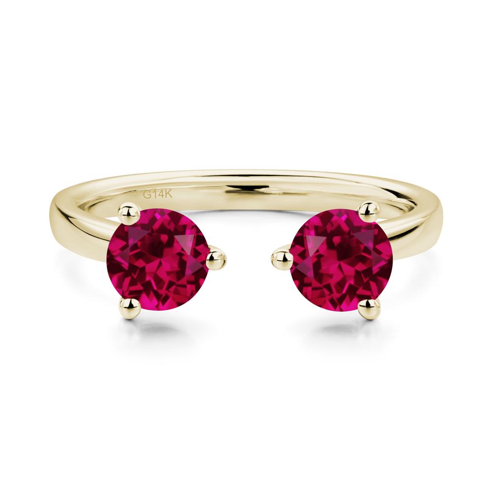 Ruby Two Stone Open Ring | LUO