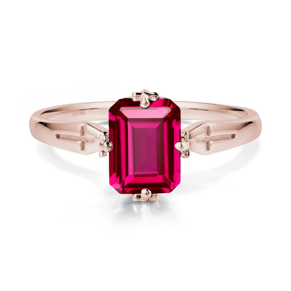 Simple Gothic Cross Ruby Ring | LUO