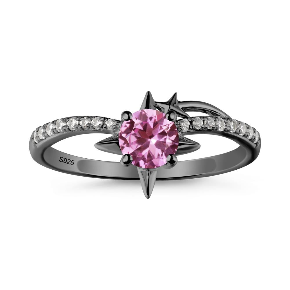 Simple Four Point Star Pink Sapphire Ring | LUO