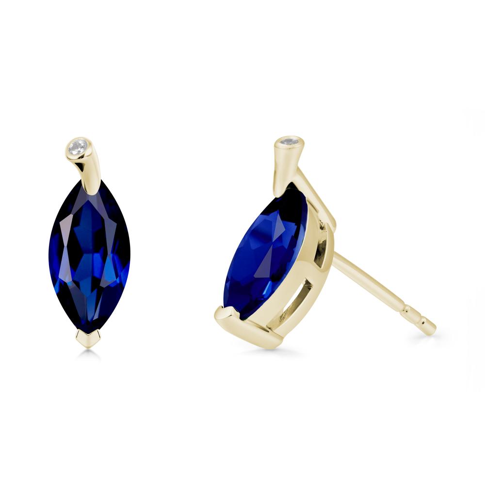 Leaf Inspired Marquise Shaped Sapphire Earrings | LUO