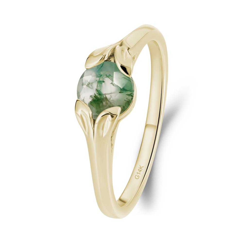Leaf Inspired Moss Agate Engagement Ring | LUO