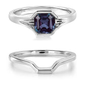Asscher Cut Alexandrite Ring | LUO