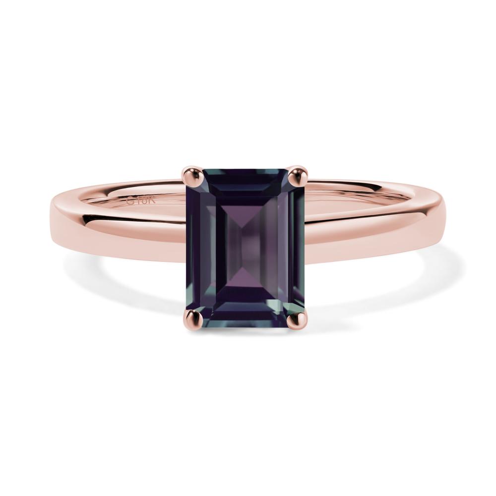 Emerald Cut Alexandrite Solitaire Ring | LUO