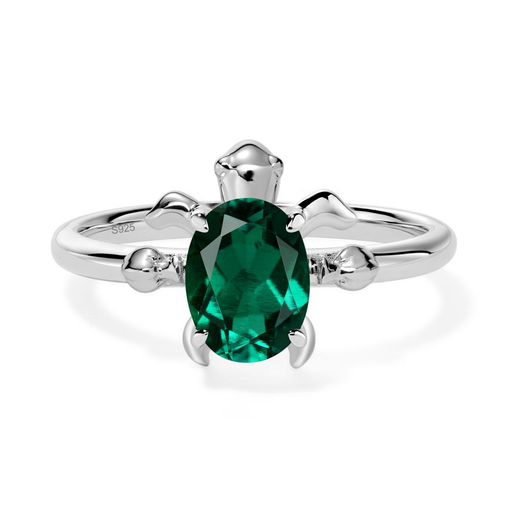 Oval Cut Emerald Turtle Ring | LUO