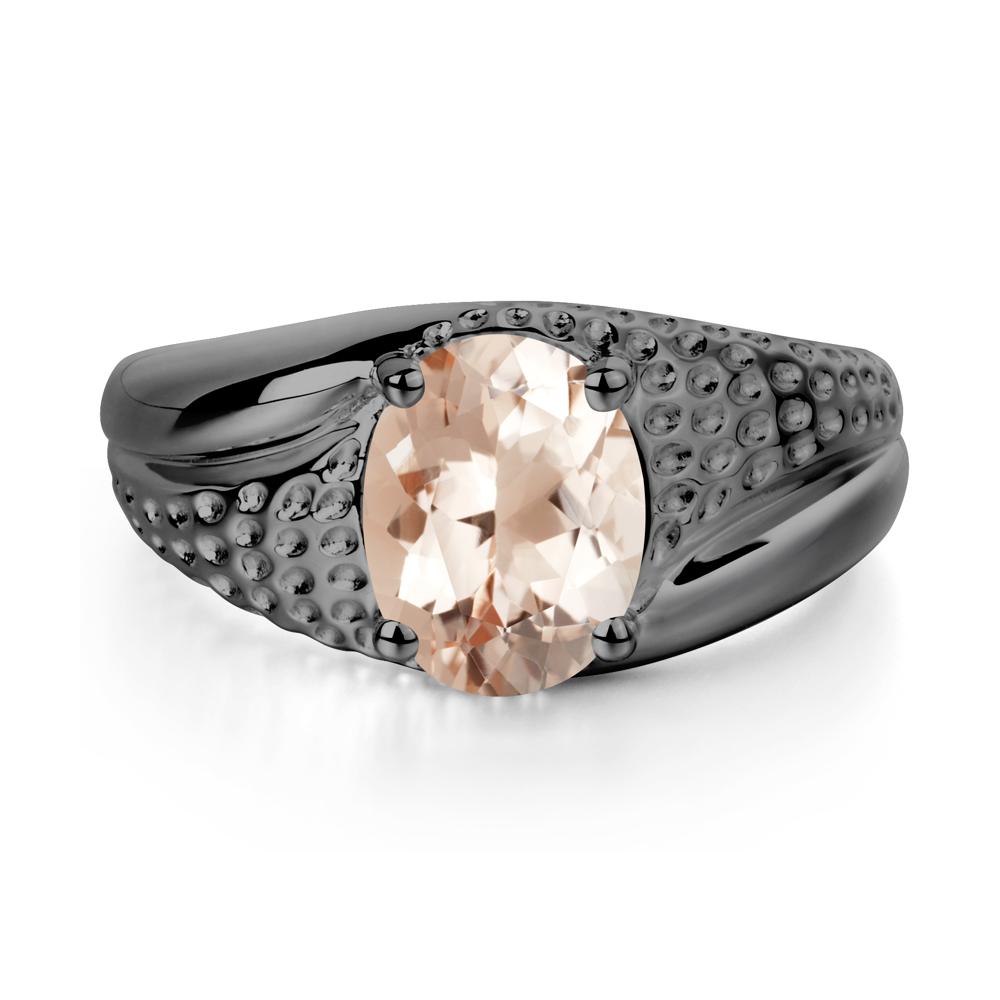 Rugged Oval Morganite Ring for Men | LUO