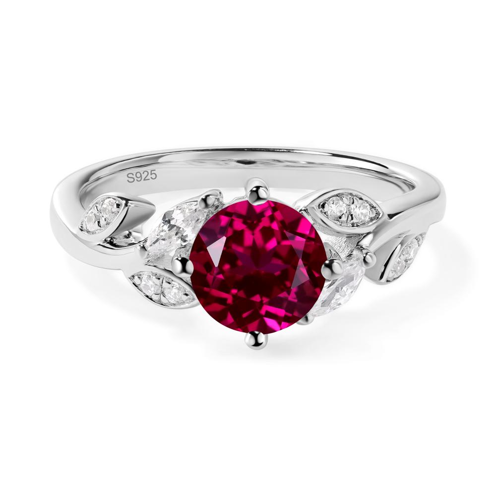 Vine Leaf Ruby Engagement Ring | LUO