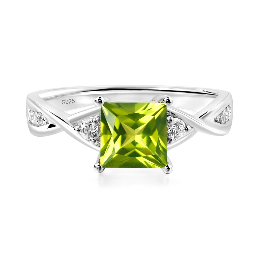 Princess Cut Peridot Twist Ring | LUO