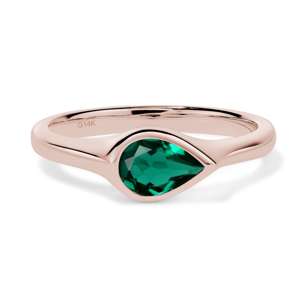 Emerald Bezel Pear Ring | LUO