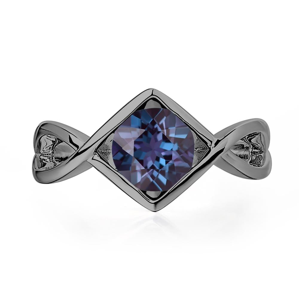 Alexandrite Bezel Set Infinity Solitaire Ring | LUO