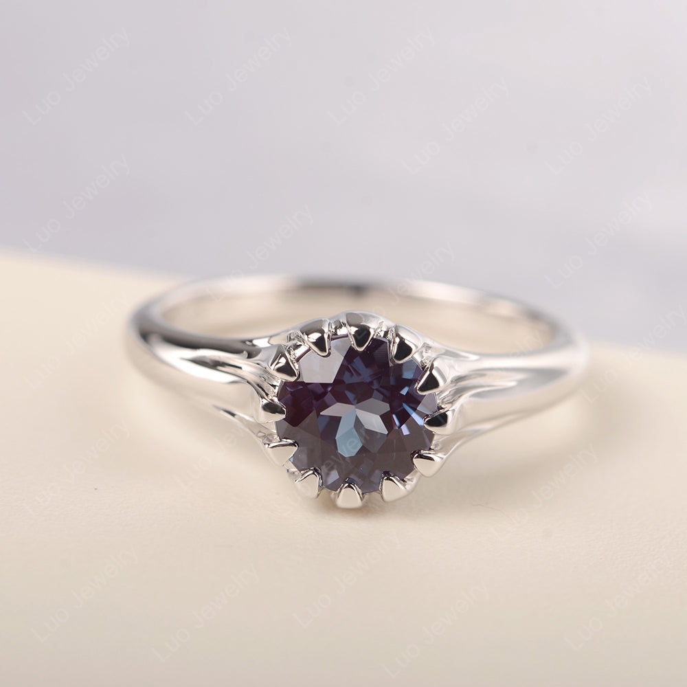 Flame Inspired Alexandrite Solitaire Ring | LUO