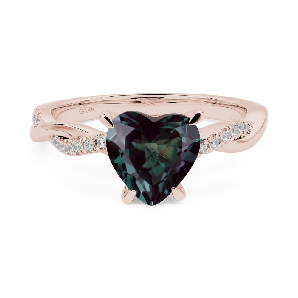 Twisted Heart Shaped Alexandrite Ring | LUO