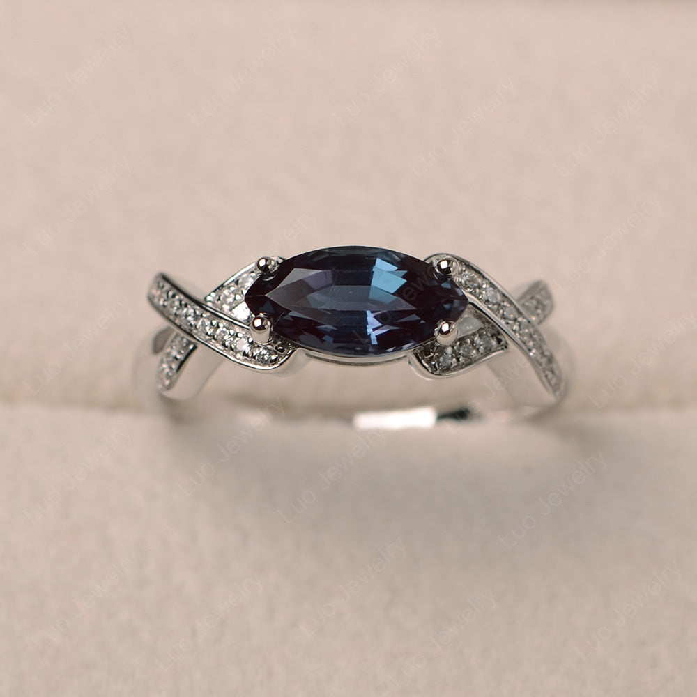 Alexandrite East West Criss Cross Ring | LUO