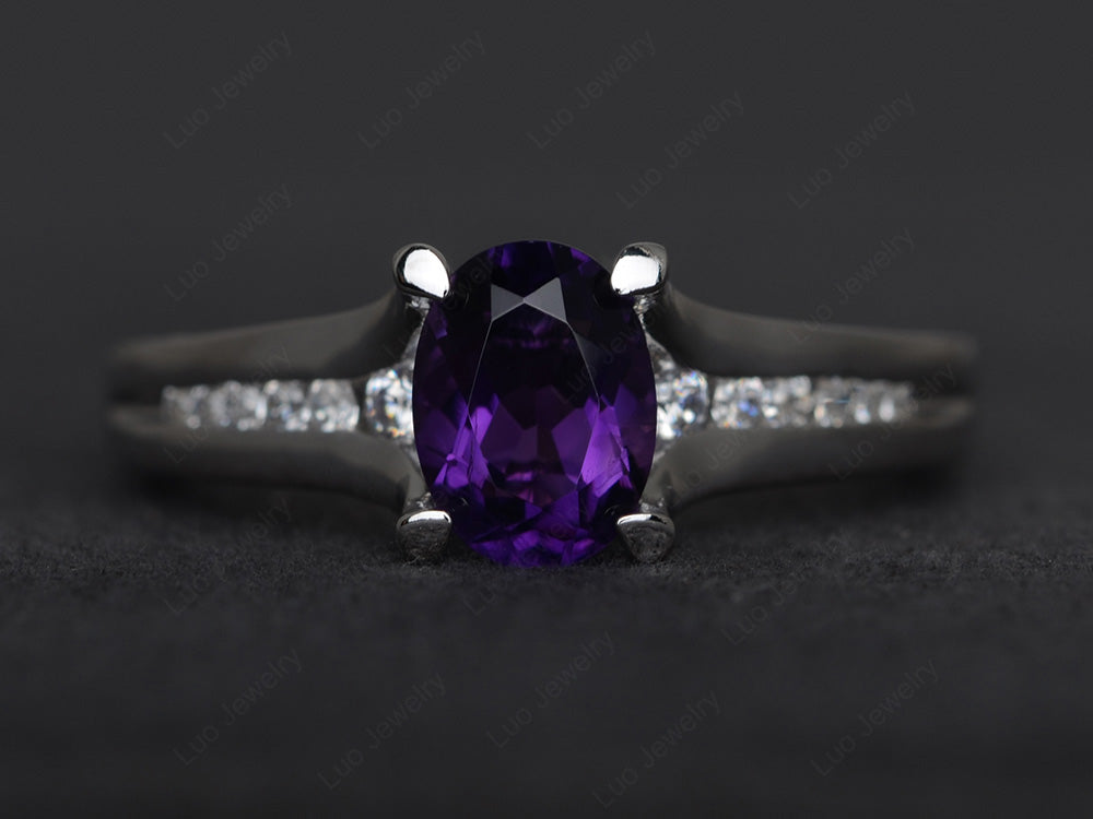 Amethyst Channel Set Ring | LUO