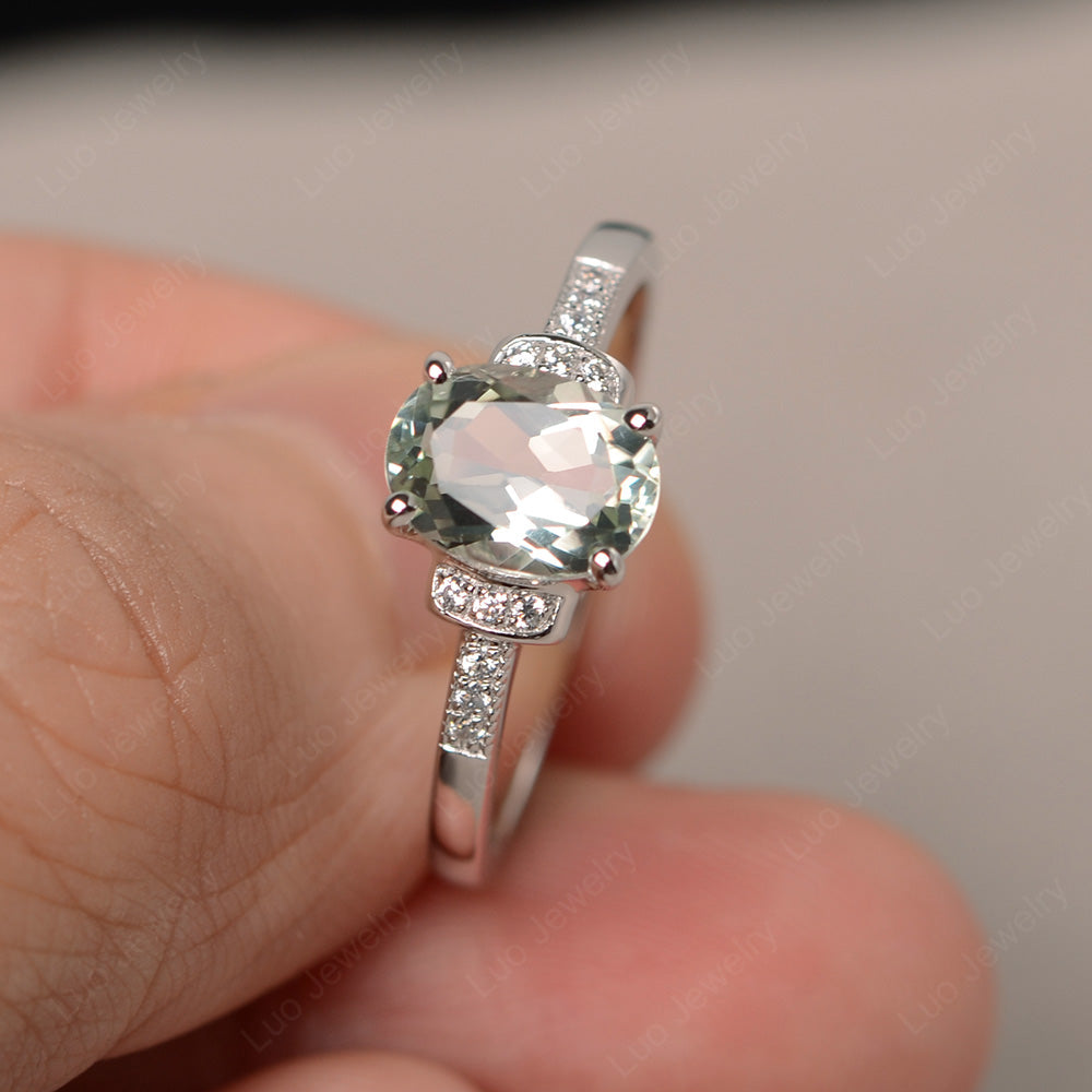 Petite Oval Green Amethyst Ring | LUO