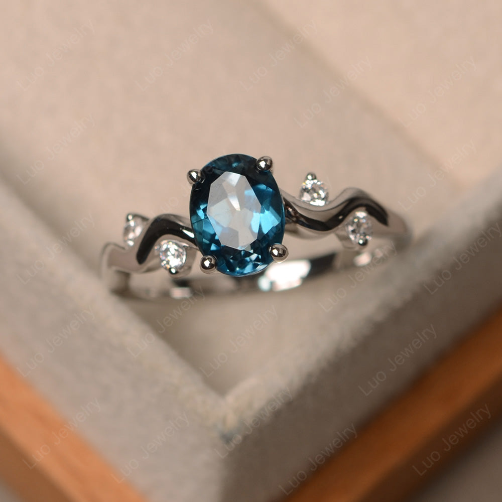 London Blue Topaz Twisty Engagement Ring | LUO