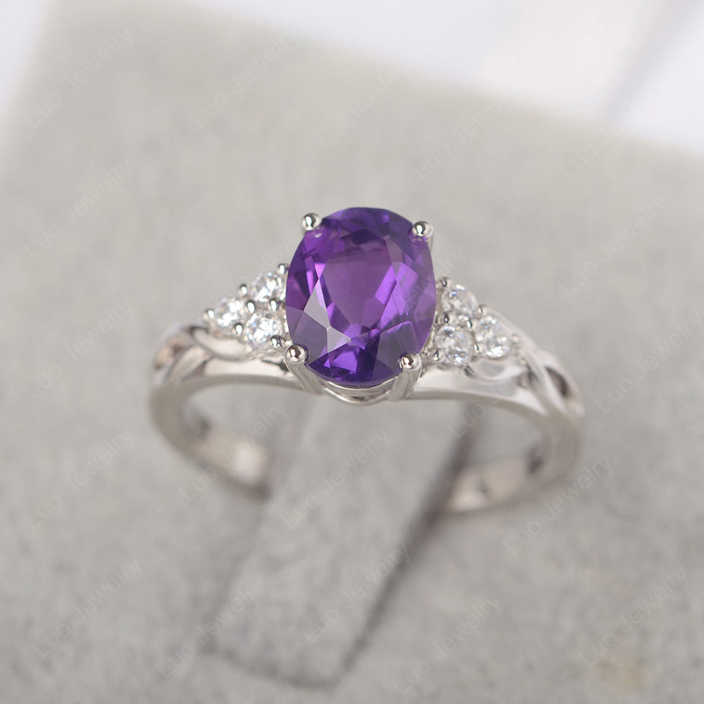Oval Amethyst Engagement Ring | LUO