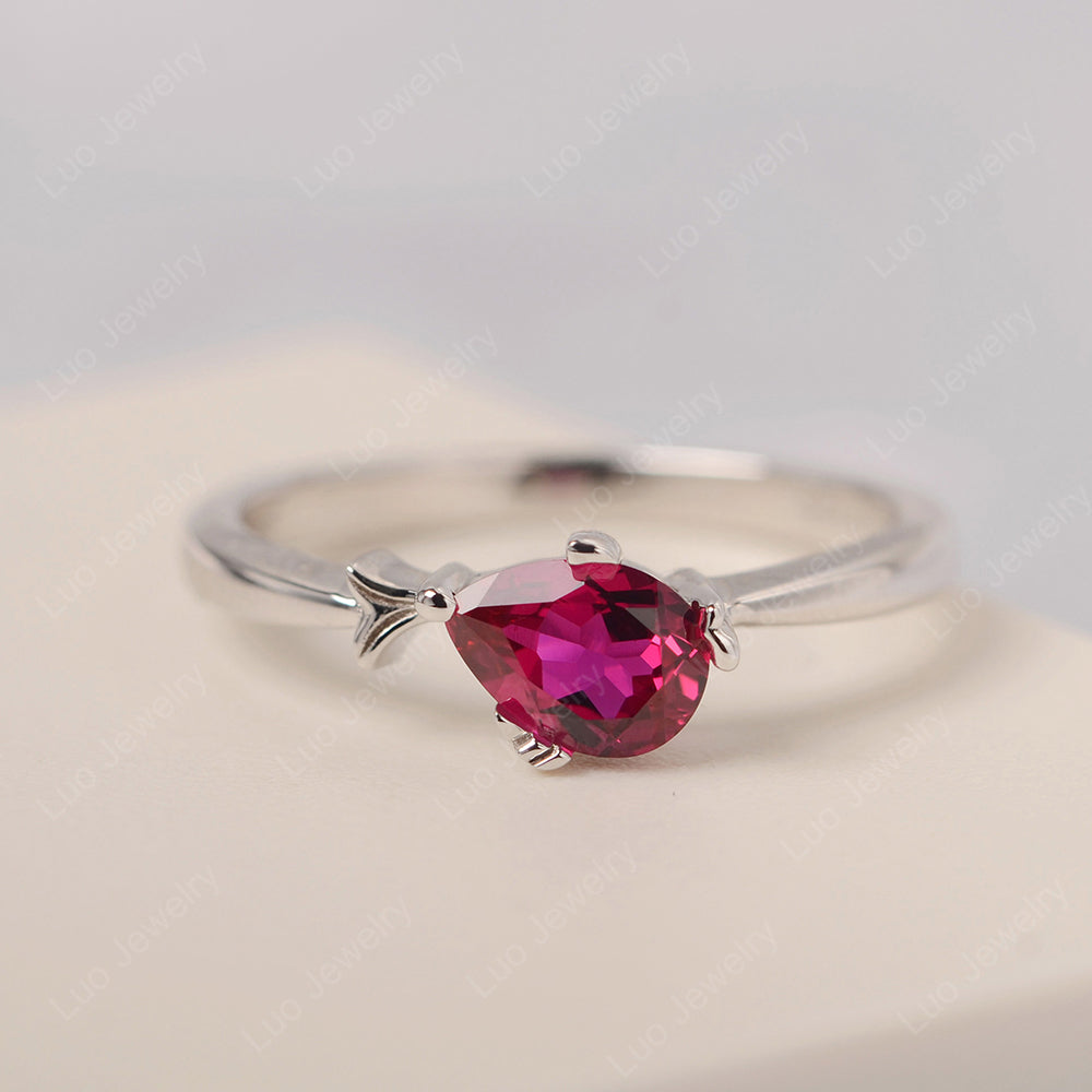 Pear Shaped Ruby Fish Ring | LUO