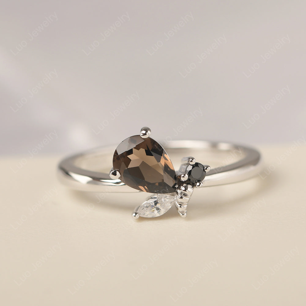 Smoky Quartz Bee Engagement Ring | LUO