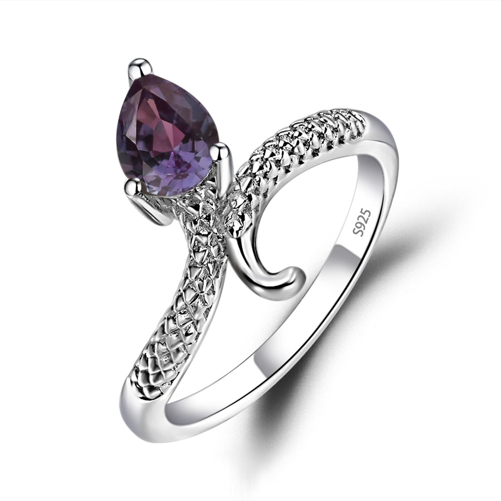 Pear Shaped Alexandrite Snake Ring | LUO