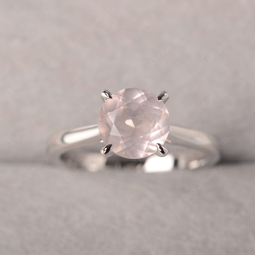 Rose Quartz Cathedral Solitaire Engagement Ring | LUO